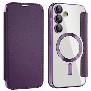 SAMSUNG GALAXY A55 FLIP CASE WITH CARD SLOT - MAGSAFE COMPATIBLE - PURPLE