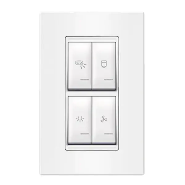 Set sklopki za kupatilo 4x16ax 250v~ sa indikacijom, vertik. univerzalni (svetlo ALING-CONEL