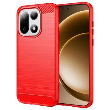 ONEPLUS 15 BRUSHED TPU CASE - CARBON FIBER - RED