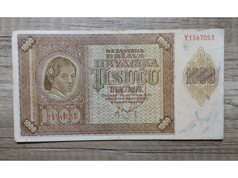 N 90 - NDH - 1000 kuna 1941 - opis -