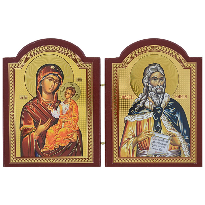 Diptih Presveta Bogorodica - Sveti Ilija (13,5x21) cm