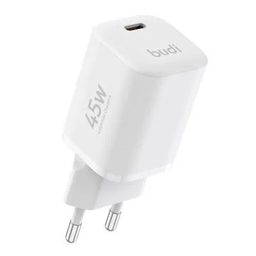 BUDI AC020EW GAN FAST USB-C CHARGER 45W - WHITE