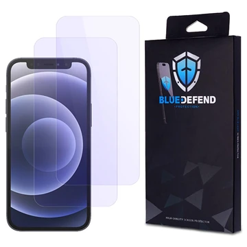 IPHONE 12 MINI BLUEDEFEND ANTI-BLUE LIGHT TEMPERED GLASS SCREEN PROTECTOR - 2 PCS.