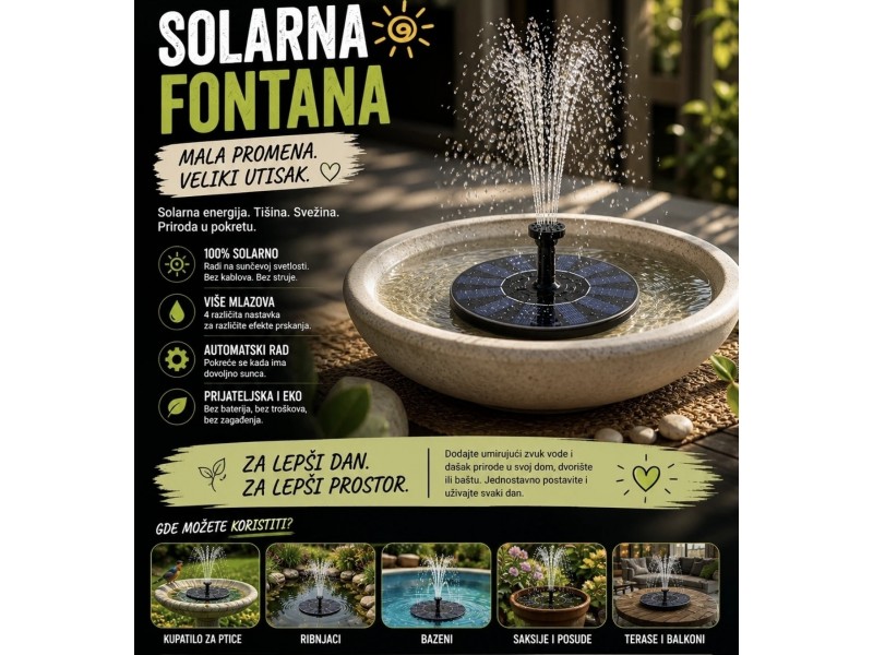 ****AKCIJA****SOLARNA FONTANA ZA DVORIŠTE