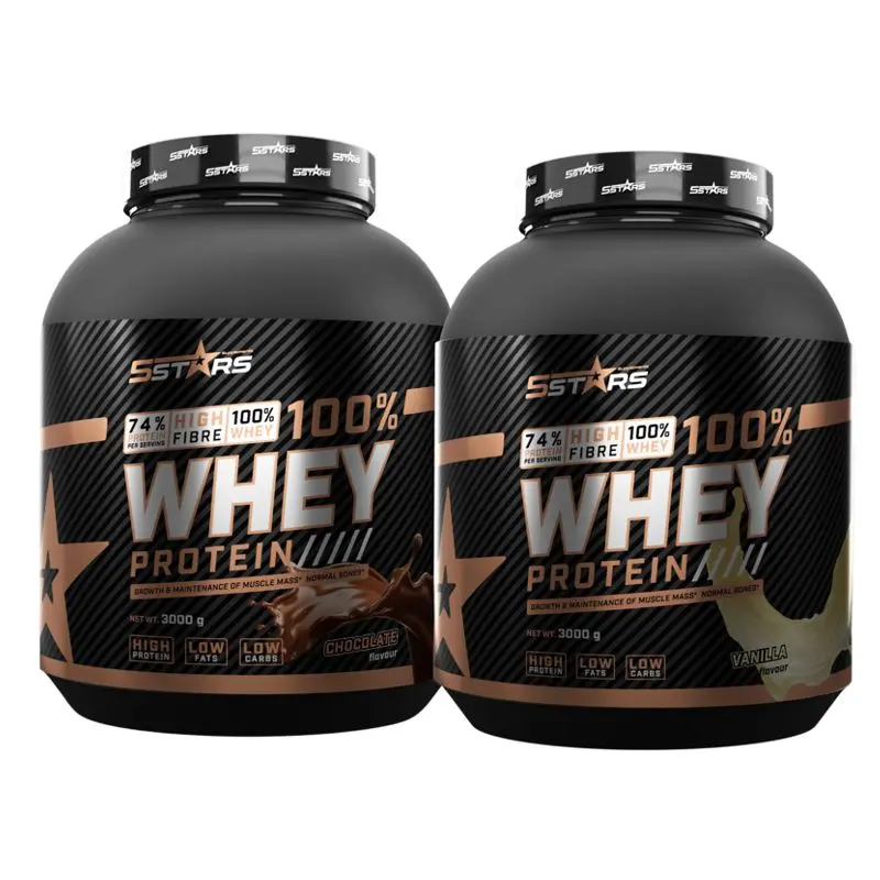 5 Stars Dupli Whey Protein, Čokolada i Vanila, 2 x 3 kg