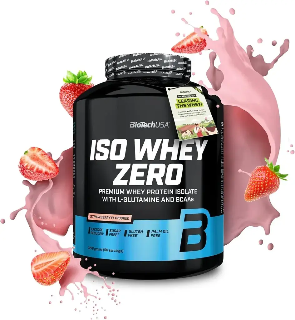 BioTechUSA Protein Iso Whey Zero, Jagoda, 1800 g