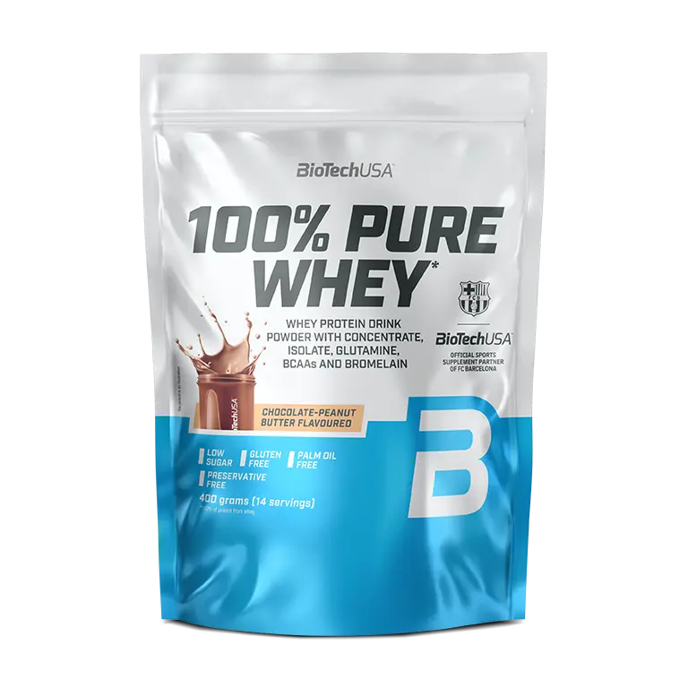 BioTechUSA 100% Pure Whey 400g čoko-kikiriki puter