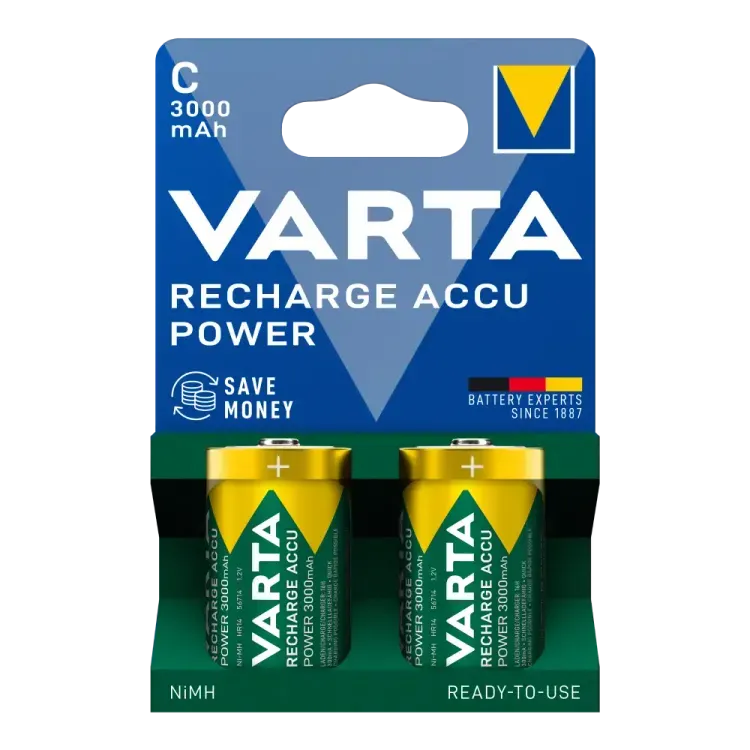 VARTA Recharge 3000 mAh HR14 C Punjive baterije 2/1