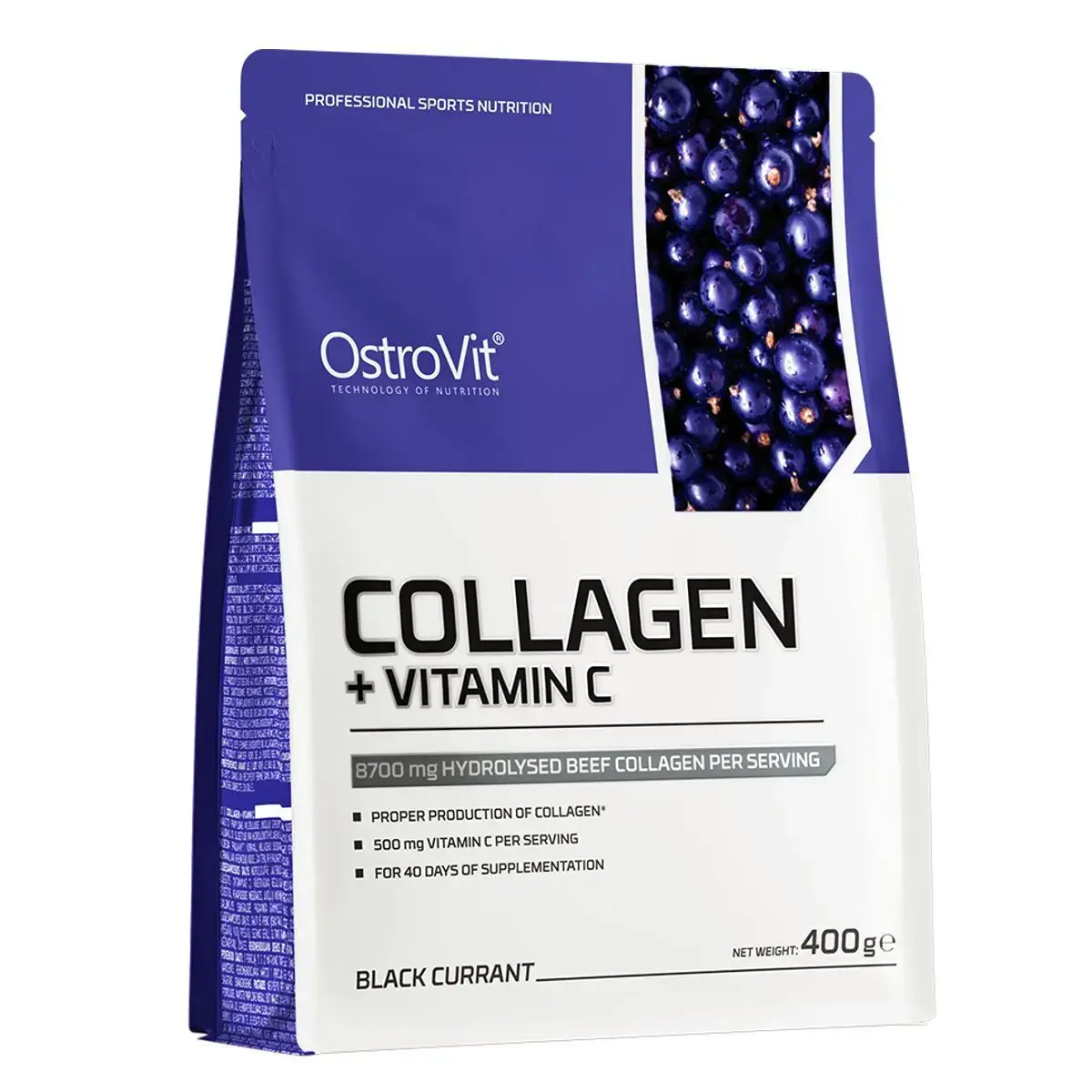 OstroVit Kolagen + Vitamin C, Crna ribizla, 400 g