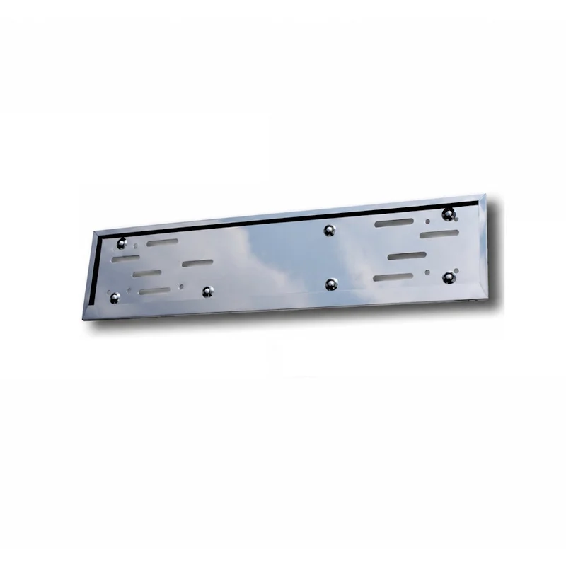 Okvir za tablice, ravni – Inox (1 komad) – 42003 Golmax