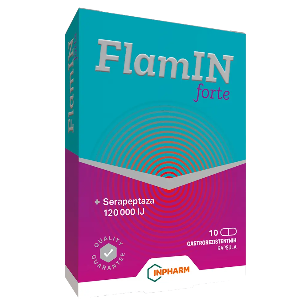 Inpharm FlamIN Forte, Za upalu-otok-bol, 10 kapsula