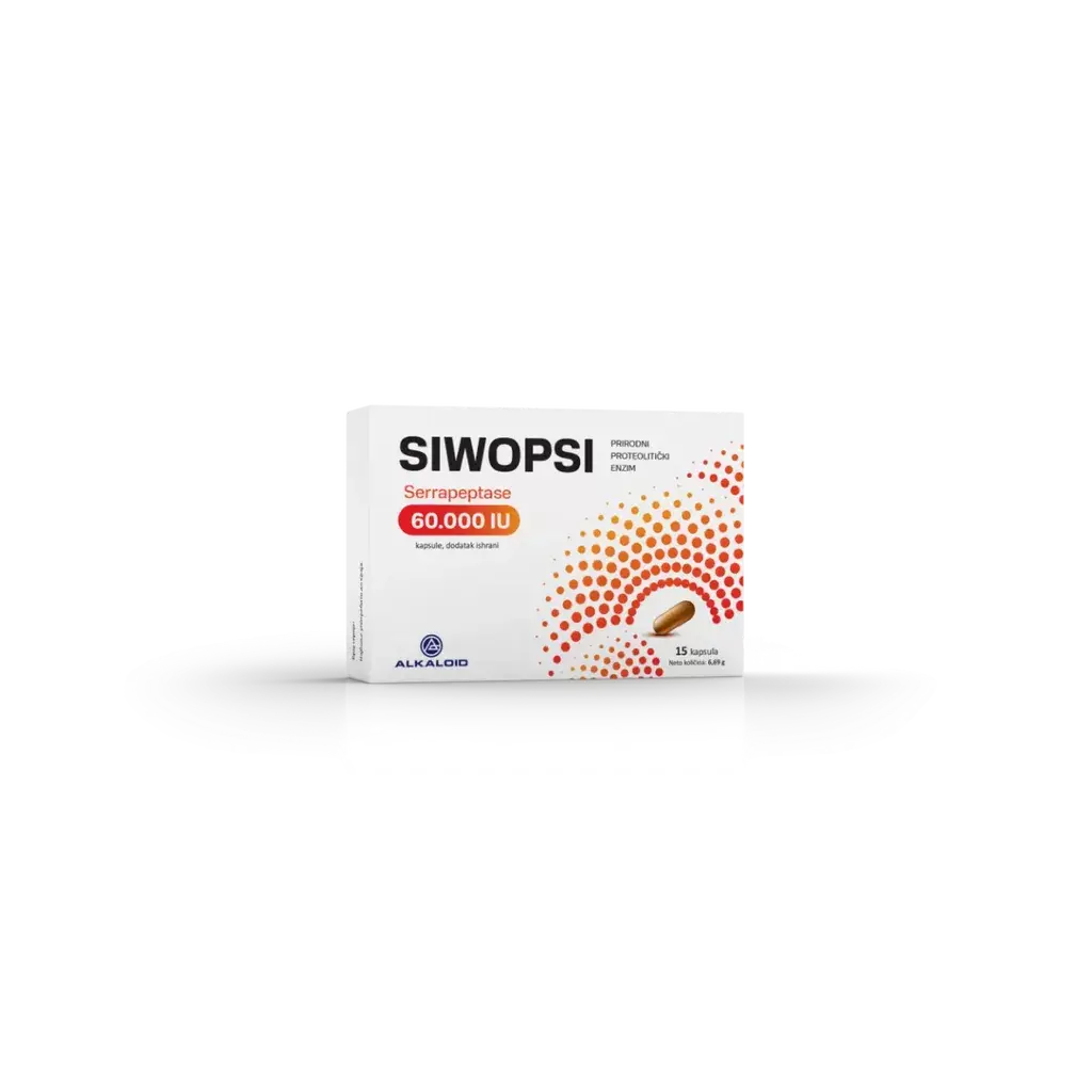 Siwopsi Serrapeptase 60000Iu, 15 kapsula