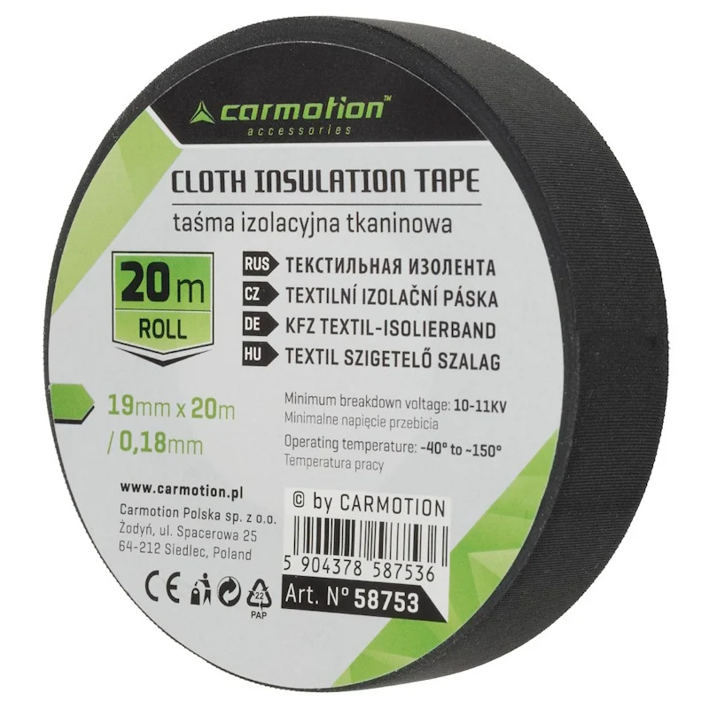 Keper traka 19mm x 20m Crna – Carmotion 58753