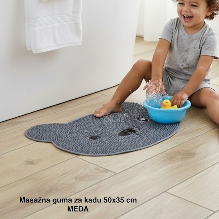 Masažna guma za kadu 50×35 cm MEDA siva