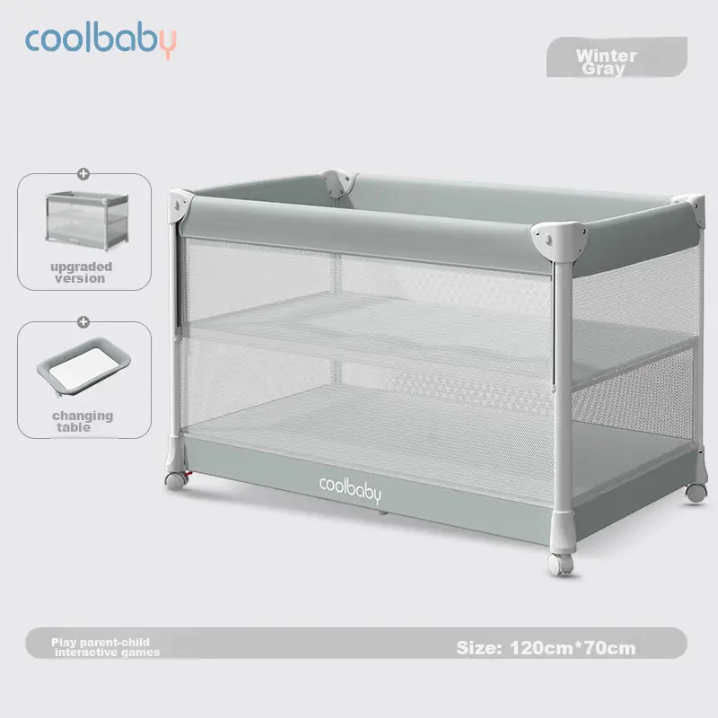 Coolbaby Prenosivi krevetac za bebe, Sivi