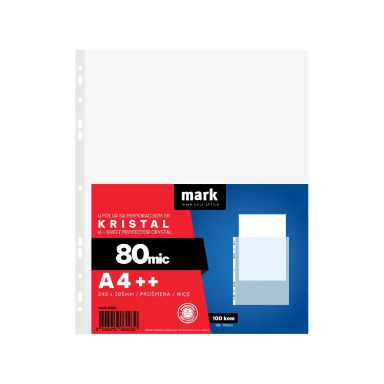 MARK U A4++ Kristal 1/100 Folija