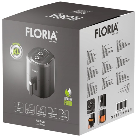 Floria ZLN8009 Friteza na vruć vazduh, Timer, 6L - crna