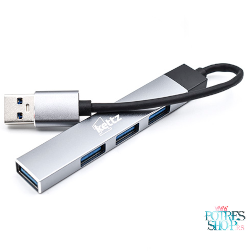 KETTZ HUB USB-A SA 4 PORTA HUB-K404
