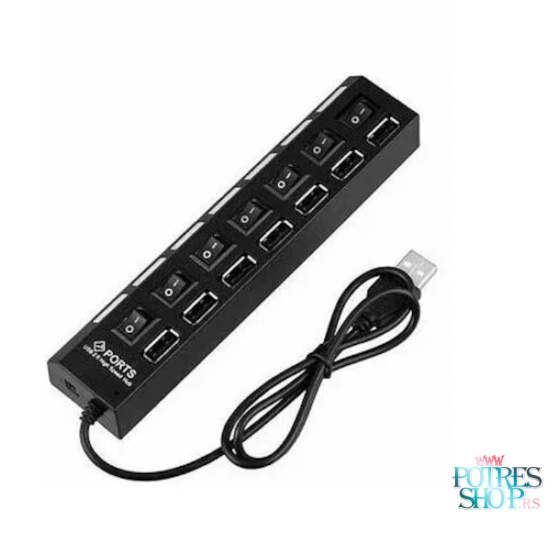HUB USB 1/7 KETTZ SA PREKIDACIMA KT-0715B