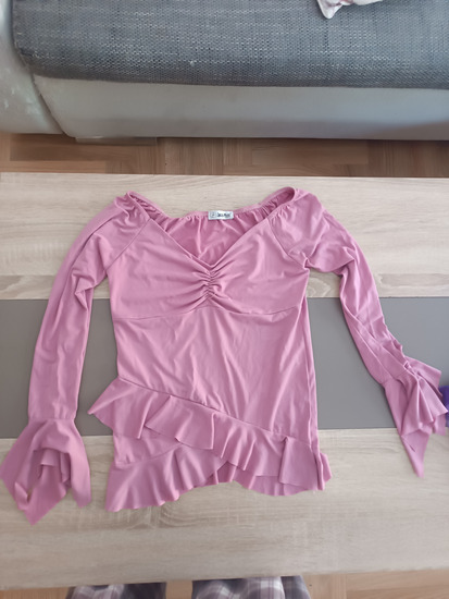 Vintage roze majica zvonastih rukava