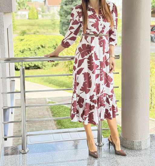 Predivna burgundy viskoza ZARA haljina S***REEEZ