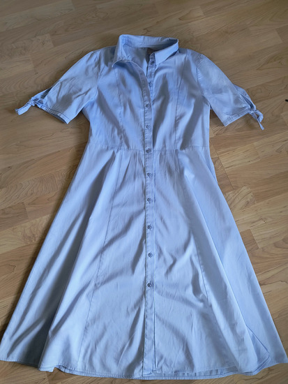 H&M plava košulja-haljina