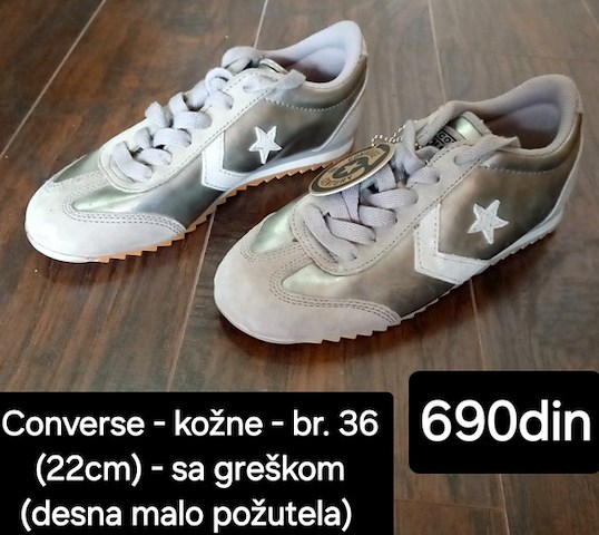 Converse patike kožne sive br. 36 NOVO, sa greškom