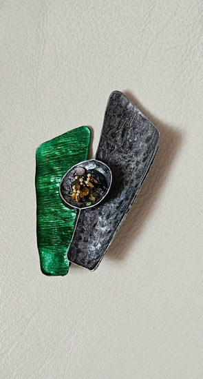 Abstract Artisan Mixed Metal pin broš