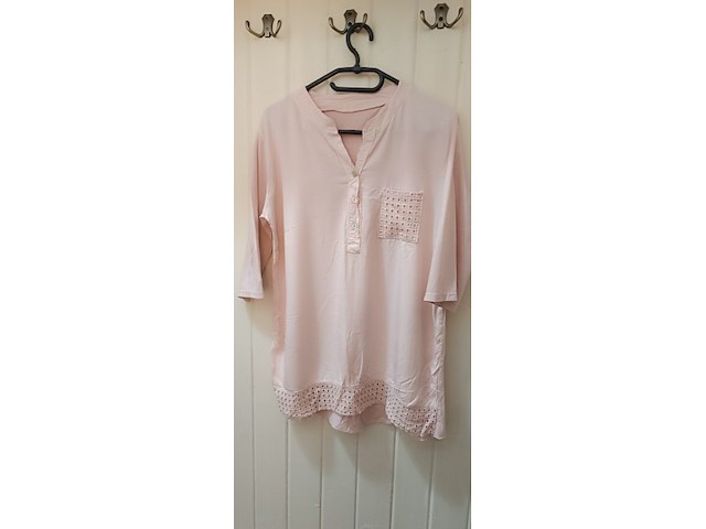 Puder roze bluza pamuk i viskoza vel.L