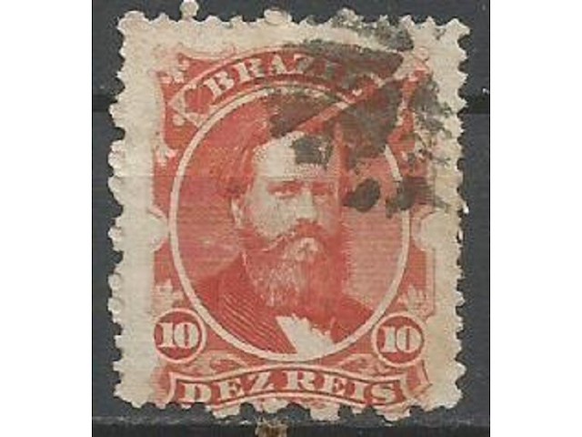 Brazil,Car Pedro II 10 R 1866.,žigosano