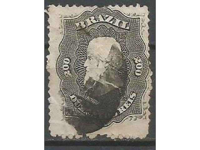 Brazil,Car Pedro II 200 R 1866.,žigosano