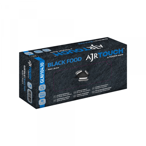 RUKAVICE NITRIL BEZ PUDERA AJR TOUCH S 1/100 CRNE