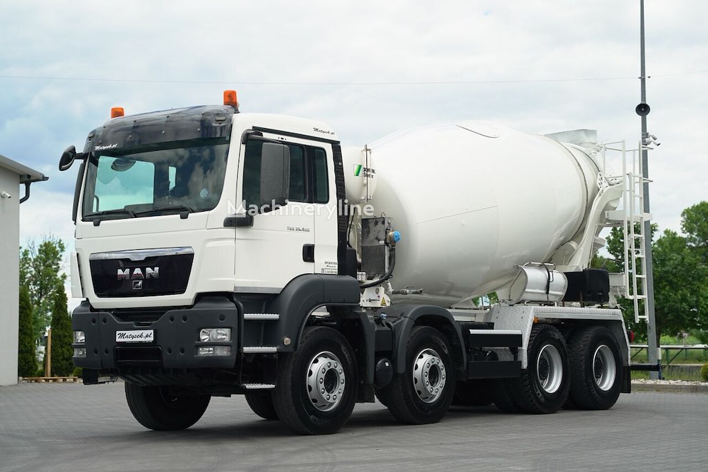 Stetter na šasiji MAN TGS 35.400 / 8x4 / BETONOMIESZARKA / SCHWING STETTER / GRUSZKA 9 kamion s mešalicom za beton