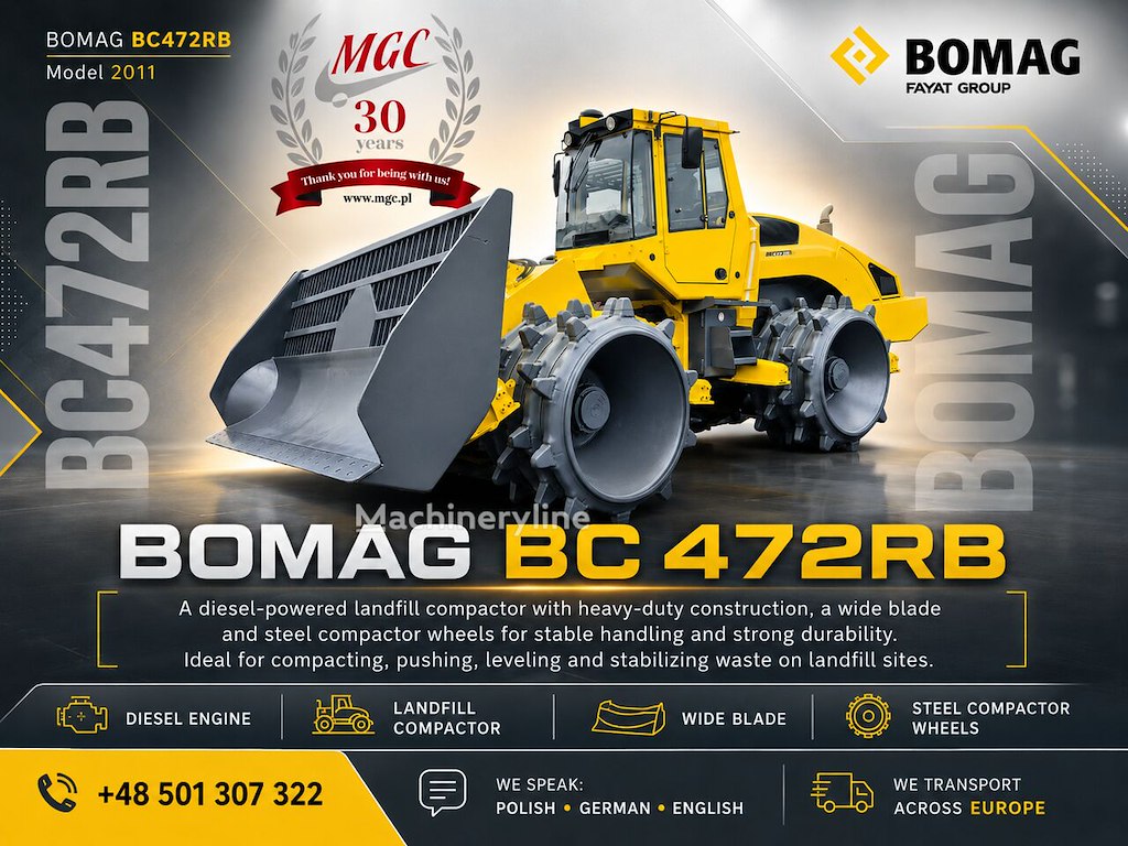 BOMAG BC472 RB - SERVICED - LOW MTH! kompaktor