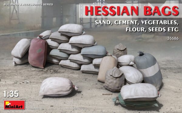 MINI ART 1/35 Hessian Bags Sand, Cement, Vegetables, Flour, Seeds, etc.