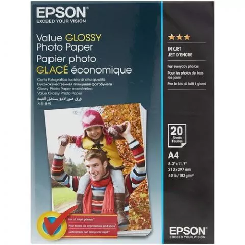 EPSON ORIGINAL VALUE GLOSSY FOTO PAPIR A4 - 20 KOM | C13S400035