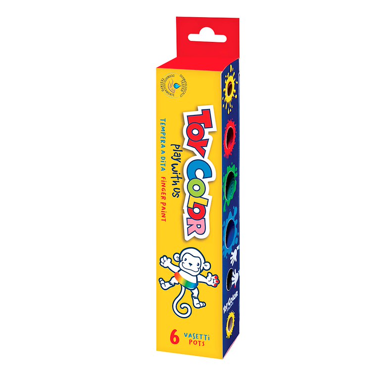 TOYCOLOR Tempere za prste 6 teglica x 25 ml