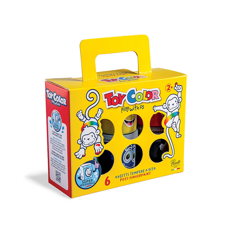 TOYCOLOR Tempere za prste 6 teglica x 80ml