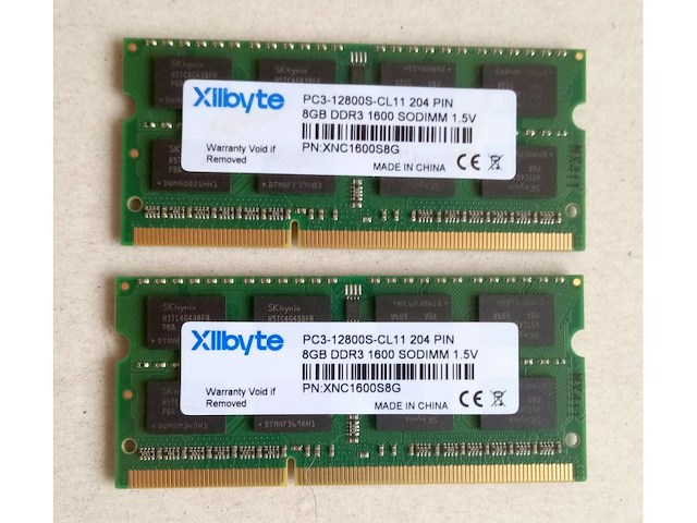 RAM Xllbyte 2X8GB PC3-12800S-CL11