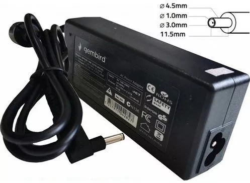 GEMBIRD LAPTOP CHARGER 65W-19V-3.42A, 4.0X1.35MM BLACK