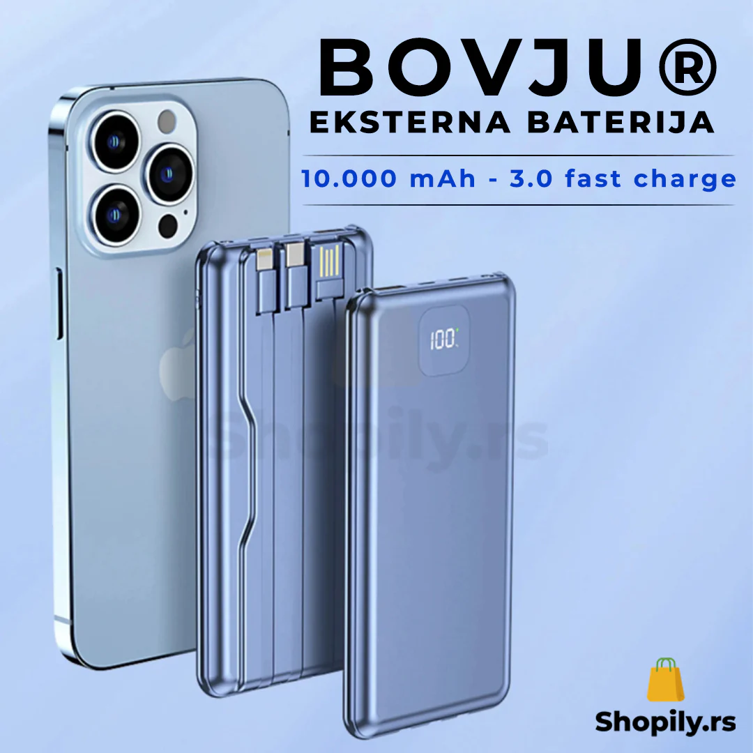 Bovju® Eksterna Baterija 10000 mAh 66W