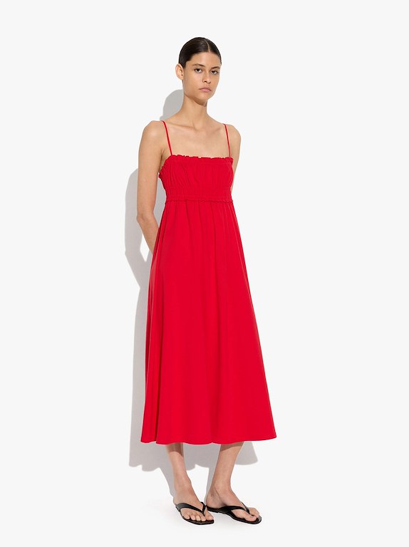 MIDI DRESS WITH THIN STRAPS 100% COTTON