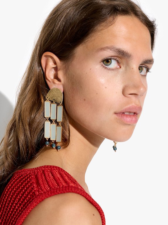 MAXI FLOWER EARRINGS WITH BEADS