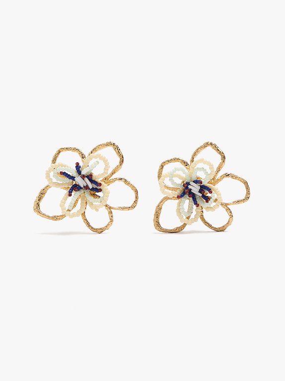 MAXI FLOWER EARRINGS WITH BEADS