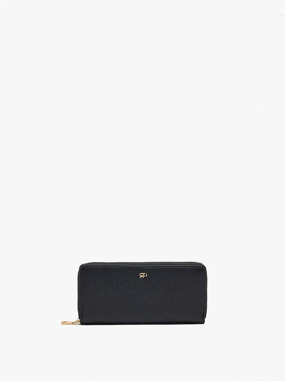 WALLET WITH TEXTURE AND ZIPPER CLOSURE