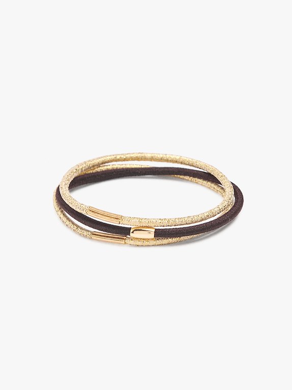 SET OF HAIR ELASTICS WITH METALLIC FINISH