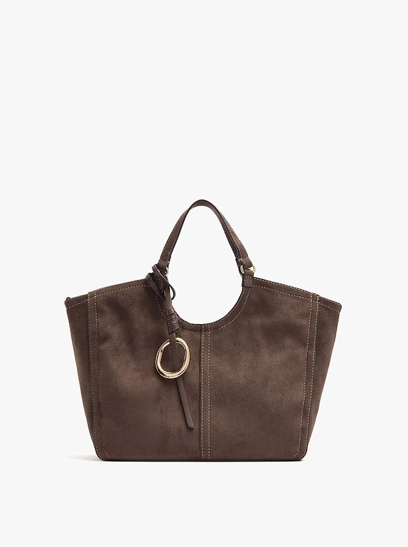 LEATHER-EFFECT SHOPPER BAG WITH TOPSTITCHING M