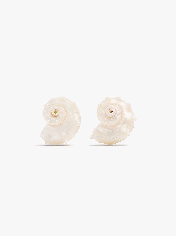 EARRINGS WITH SHELL SNAIL SPIRAL