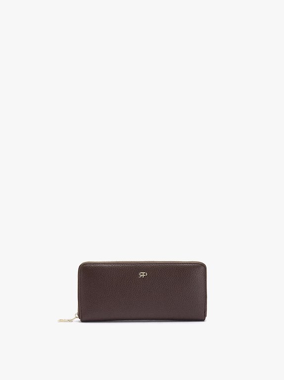 WALLET WITH TEXTURE AND ZIPPER CLOSURE