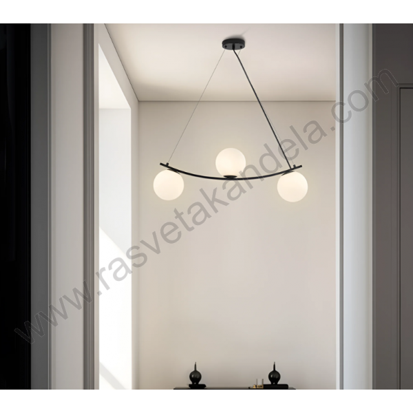 Visilica 3xG9 opal belo staklo S013